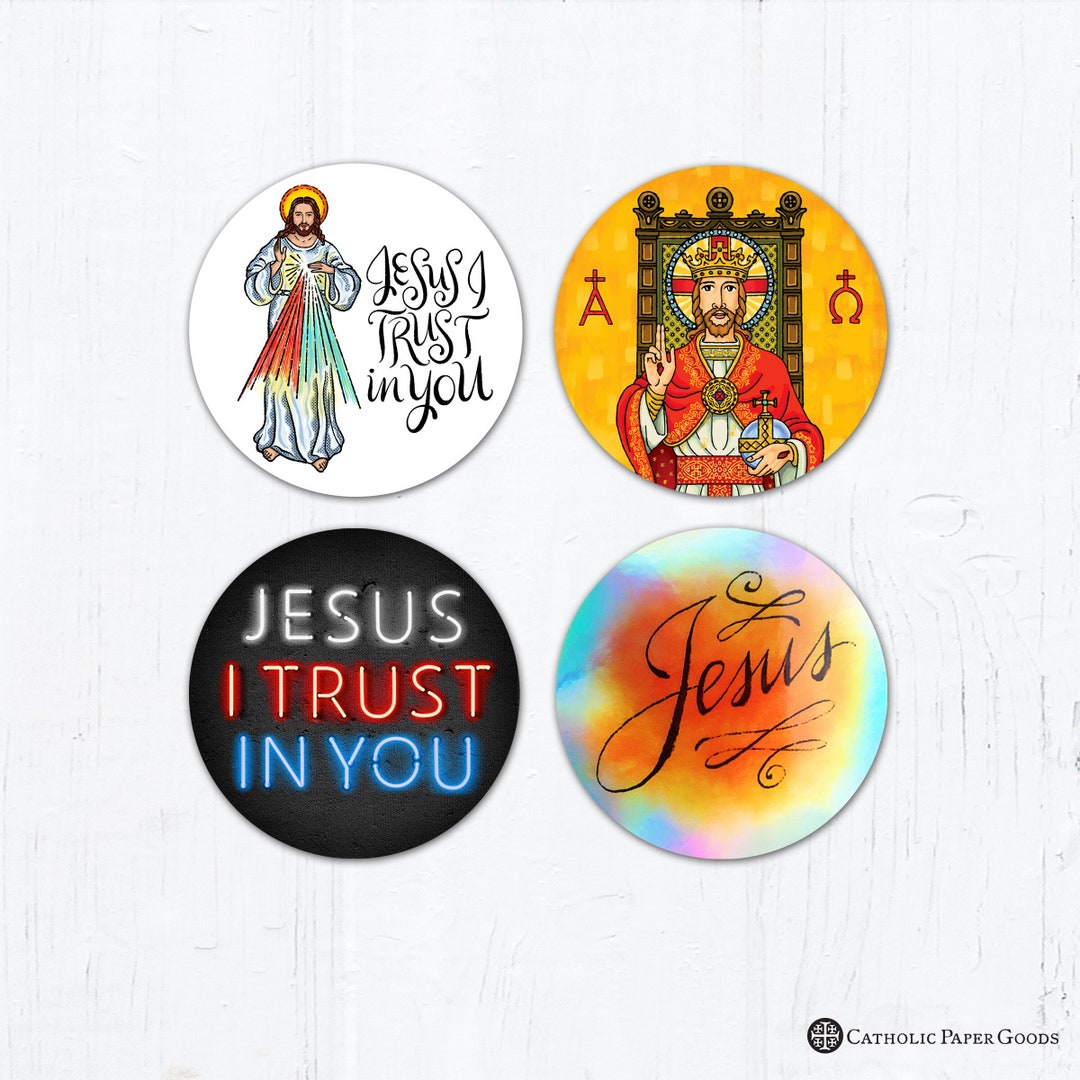 Catholic Jesus Stickers 3 Vinyl Divine Mercy OR Christ the King OR ...