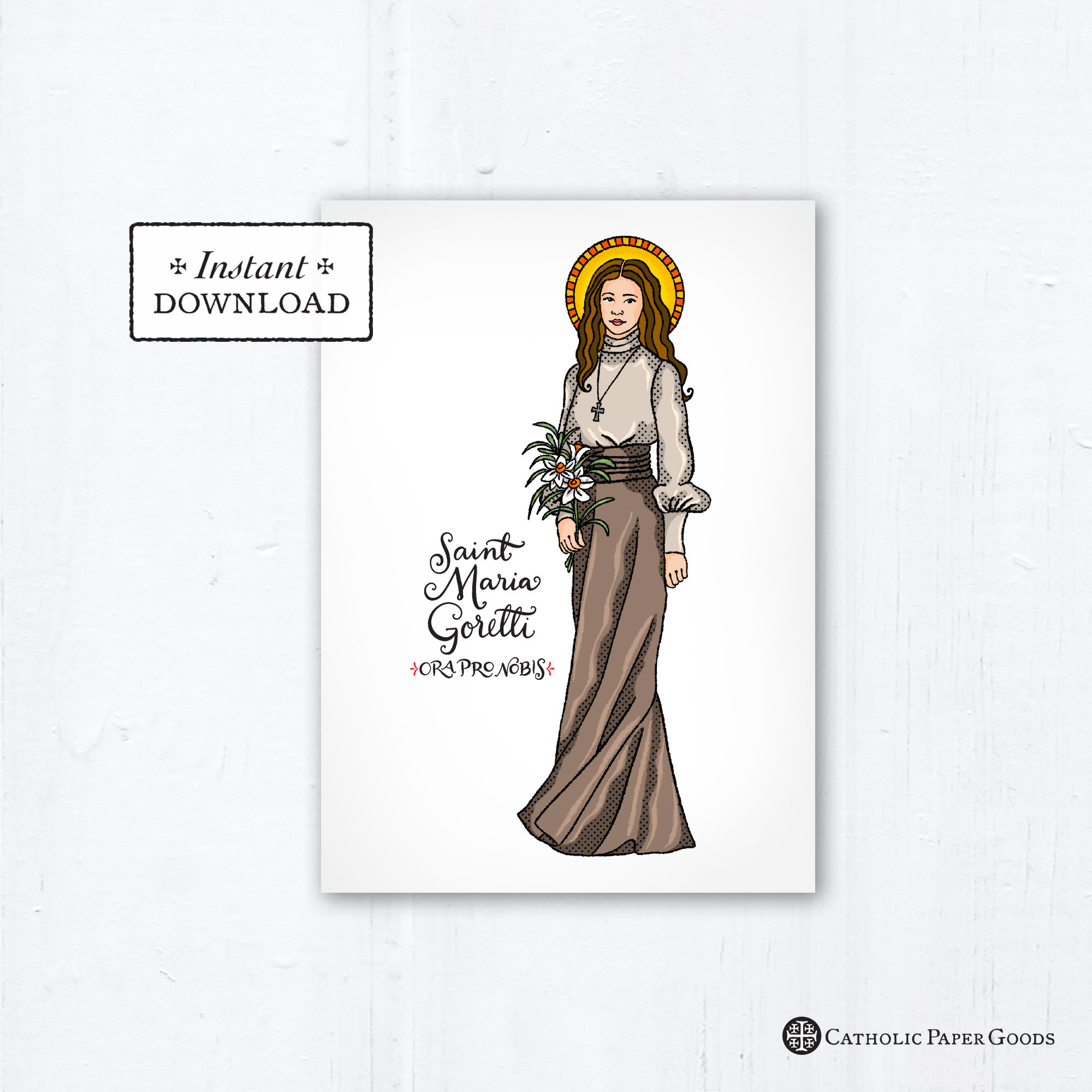 Saint Maria Goretti Card - Art Print - Instant Download - DIY ...