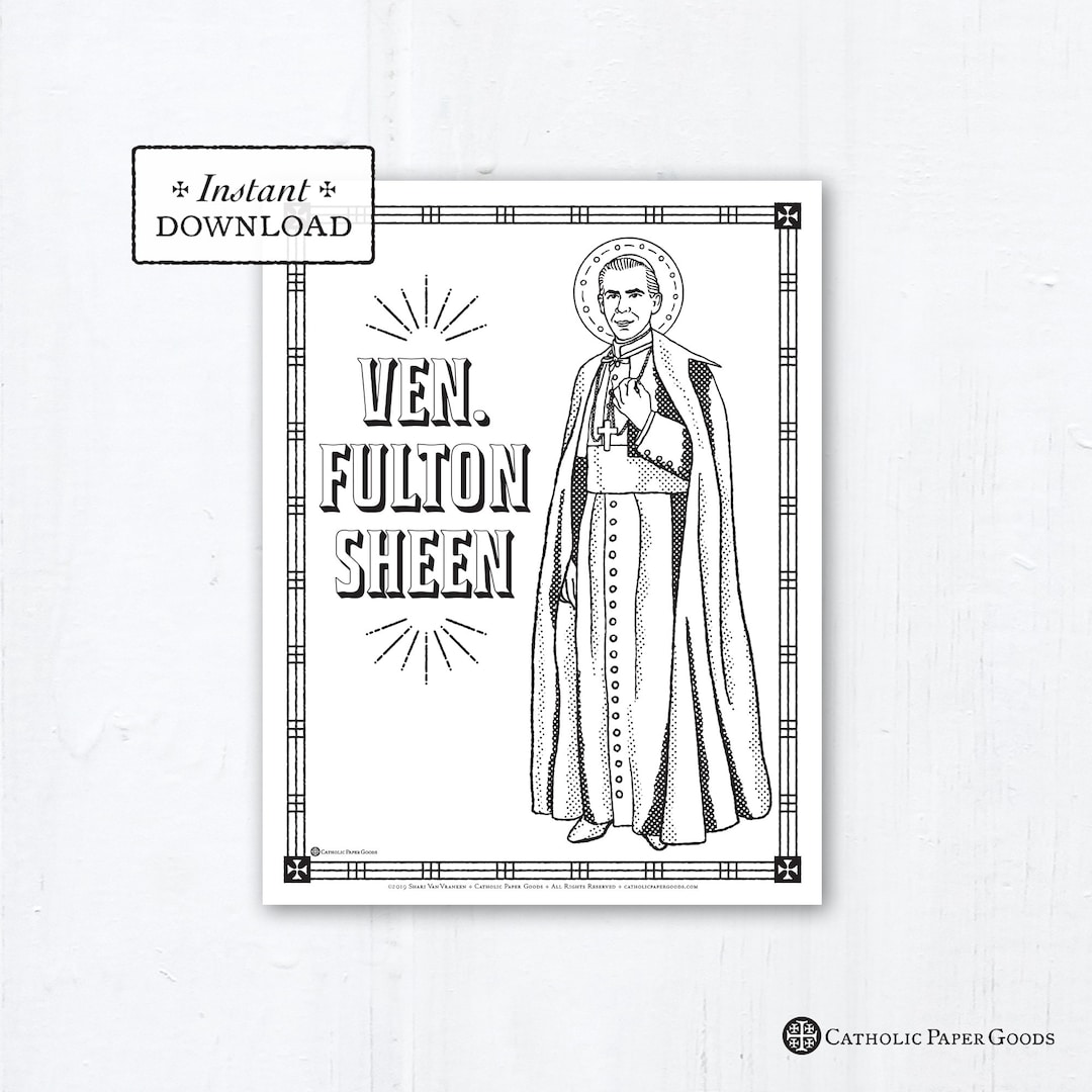 Catholic Coloring Page - Venerable Fulton Sheen - Catholic Saints ...