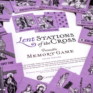 Stations of the Cross Memory Game for Lent, Lent Activity, Lent Game ...
