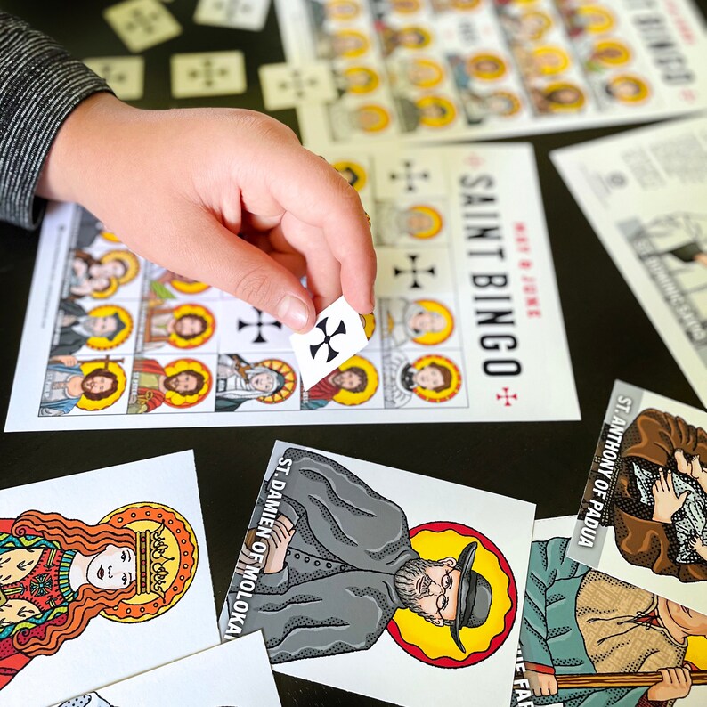Saint Bingo Game Memory Game BUNDLE: BONUS Coloring Pages May & June ...