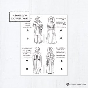 Catholic Saints Coloring Page Valentine Exchange Cards Set 2 ...
