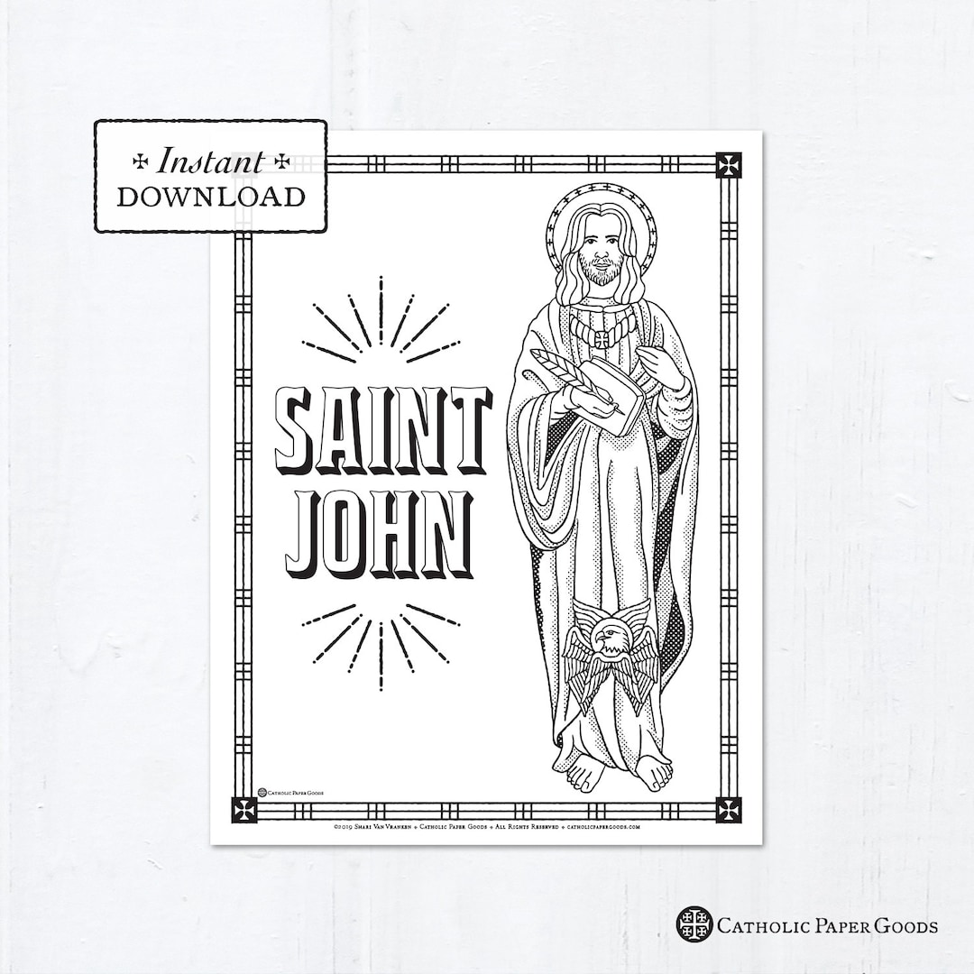 Catholic Coloring Page - Saint John the Evangelist - Catholic Saints ...