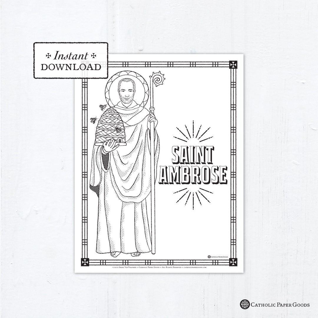 Catholic Coloring Page - Saint Ambrose - Catholic Saints - Printable ...