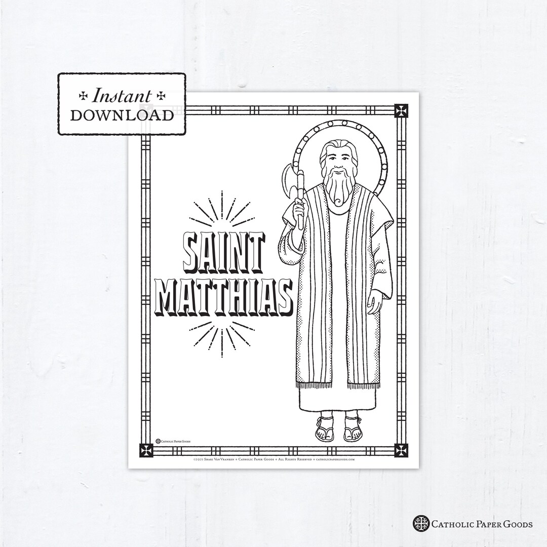 Catholic Coloring Page - Saint Matthias - Catholic Saints - Printable ...