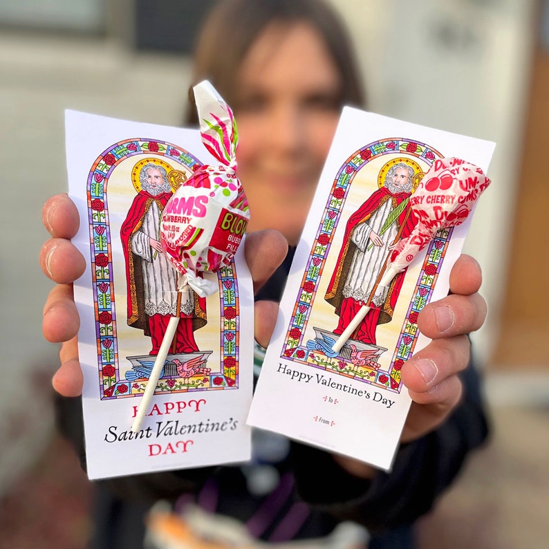 St Valentine Printable Candy Treat Card Bundle, Color & Coloring Page ...