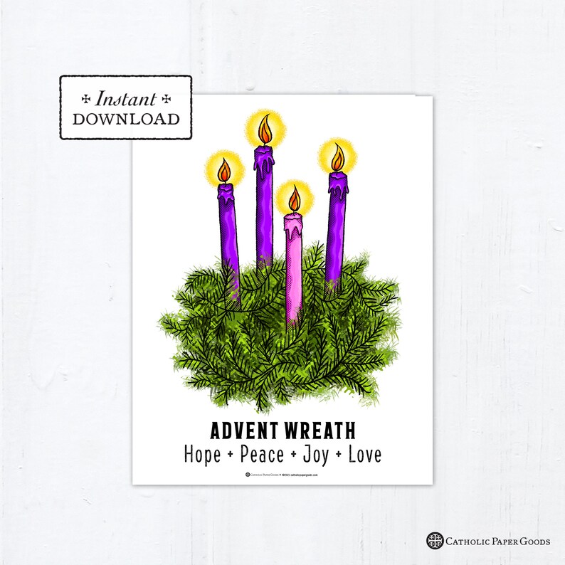 Catholic Advent Wreath Prints: Weekly Candle Lighting (digital Download ...