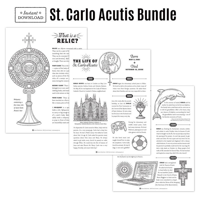 St. Carlo Acutis & St. Pier Giorgio Frassati Catholic Saints Printable ...