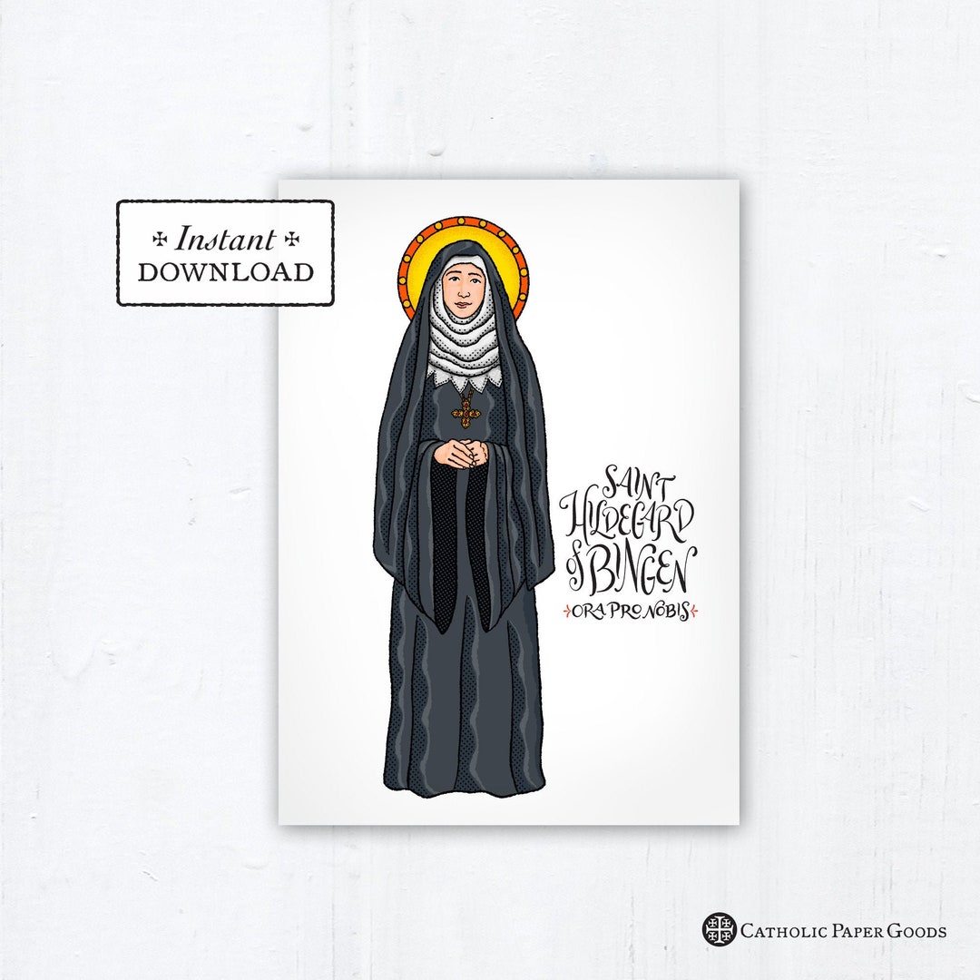 Saint Hildegard of Bingen - Art Print - Instant Download - DIY ...