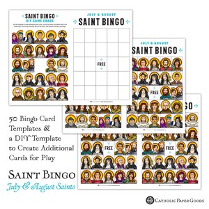Saint Bingo Game, Saint Memory Game, July & August Saints, Catholic ...