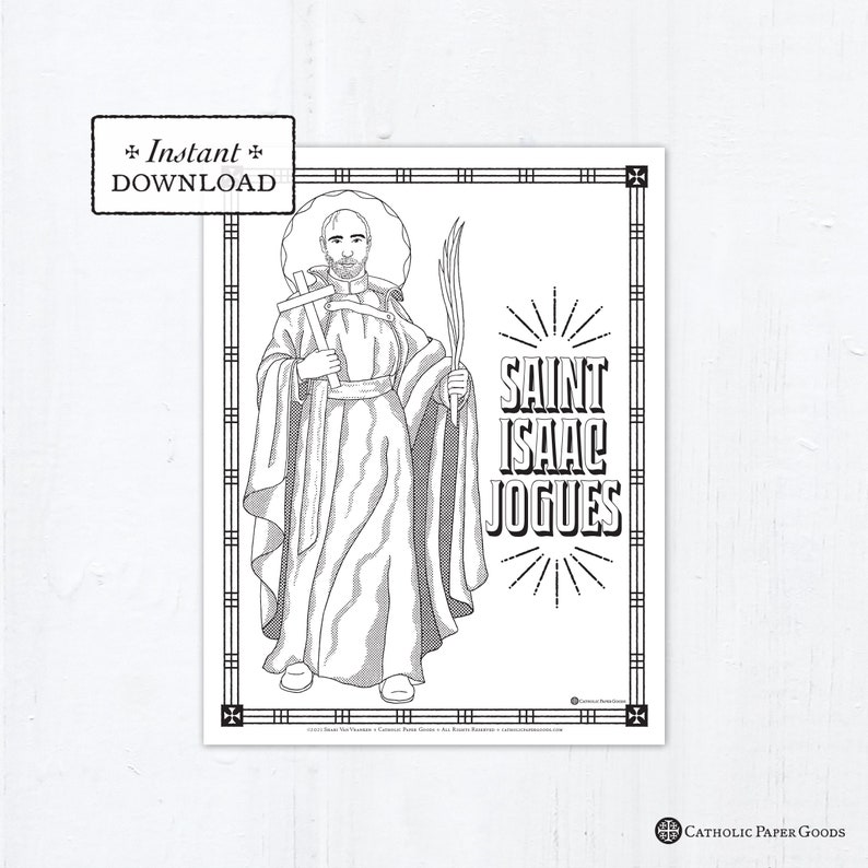 Catholic Coloring Page, Saint Isaac Jogues Coloring Page, Catholic ...