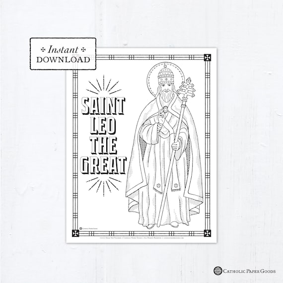 Catholic Coloring Page Saint Leo the Great Catholic Saints | Etsy