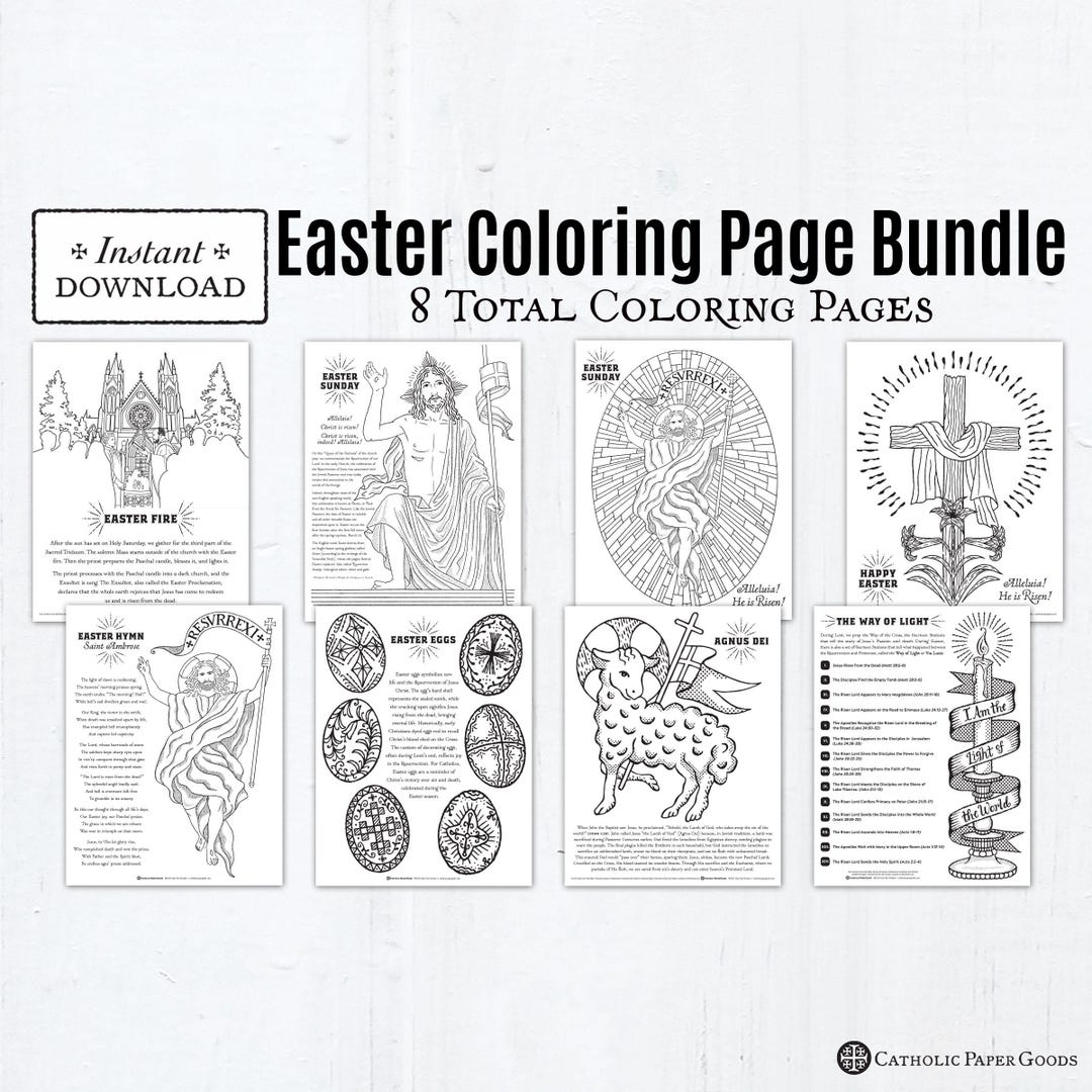 Easter Coloring Pages Bundle: Easter Activity (printable PDF) - Etsy