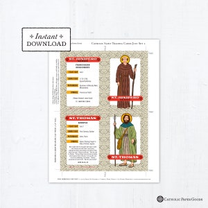 Catholic Saint Trading Cards July Set #2 - Printable - PLUS Bonus ...
