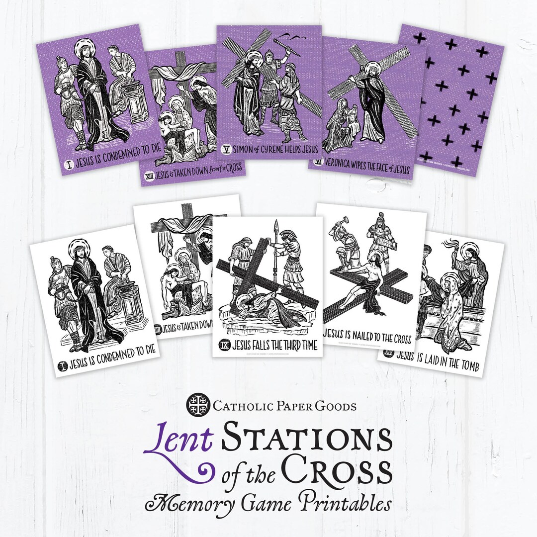 Stations of the Cross Memory Game for Lent, Lent Activity, Lent Game ...