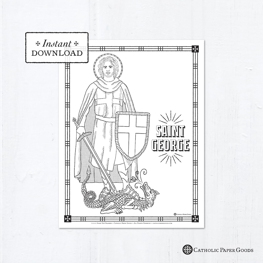 Catholic Coloring Page - Saint George - Catholic Saints - Printable ...