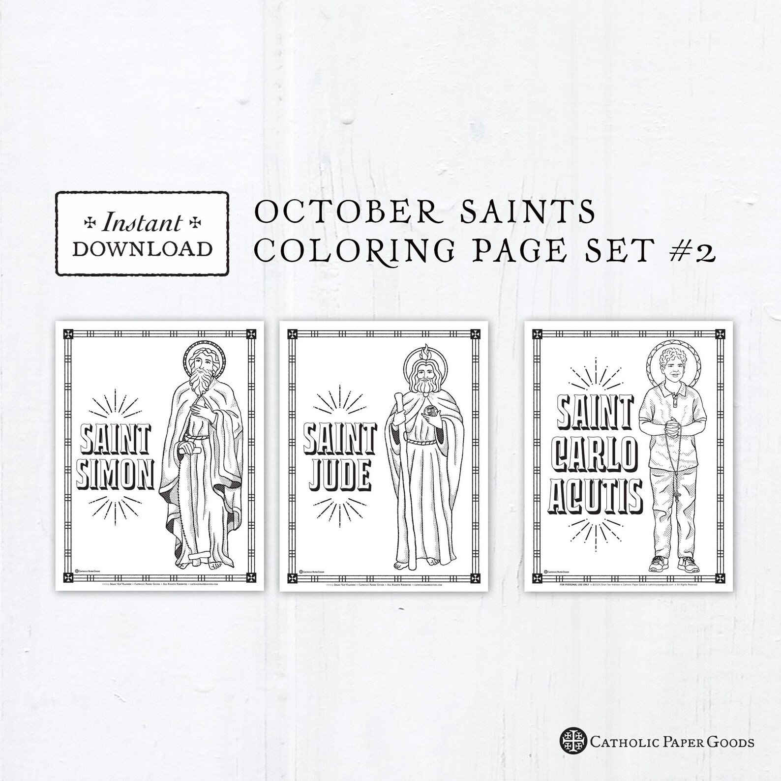 Catholic Saint Trading Cards: October Set #2 + Bonus Coloring Pages ...