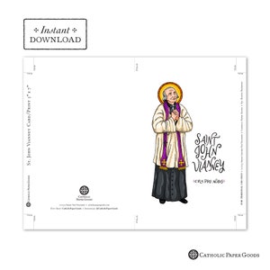 St. John Vianney Card - Art Print - Instant Download - DIY Downloadable ...