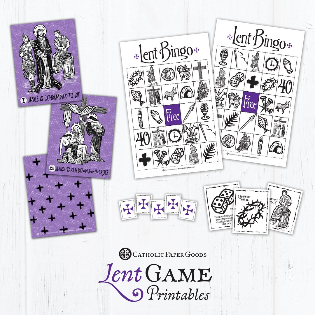 Stations of the Cross Lent Bingo & Memory Game: Catholic Printable (PDF ...