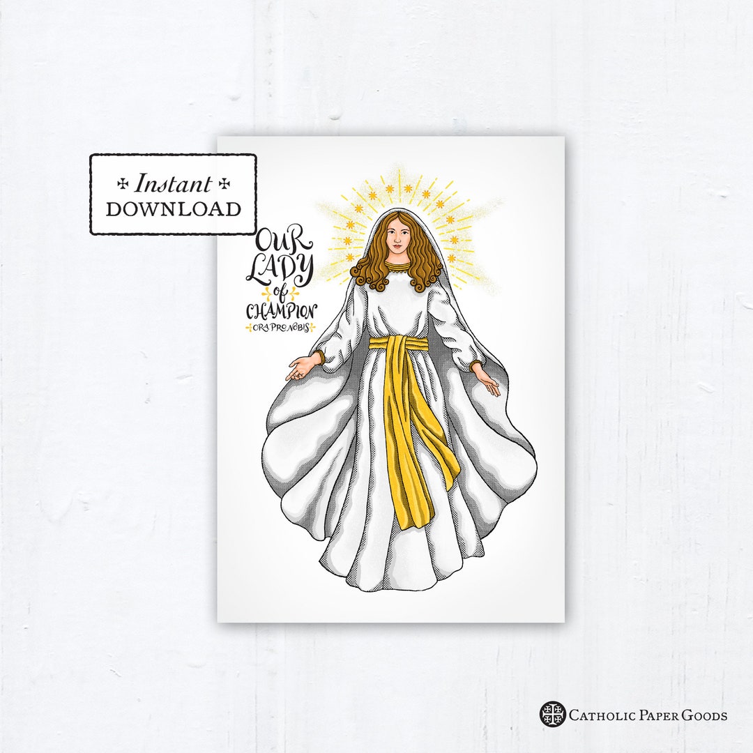 Our Lady of Champion Prayer Card: Printable Marian Art (PDF Download ...