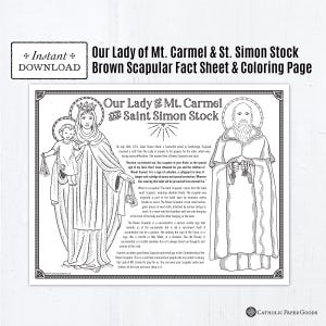 Our Lady of Mt. Carmel Activity Bundle: Coloring Pages, Word Search ...