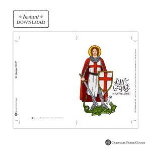 St. George Card - Art Print - Instant Download - DIY Downloadable PDF 5 ...