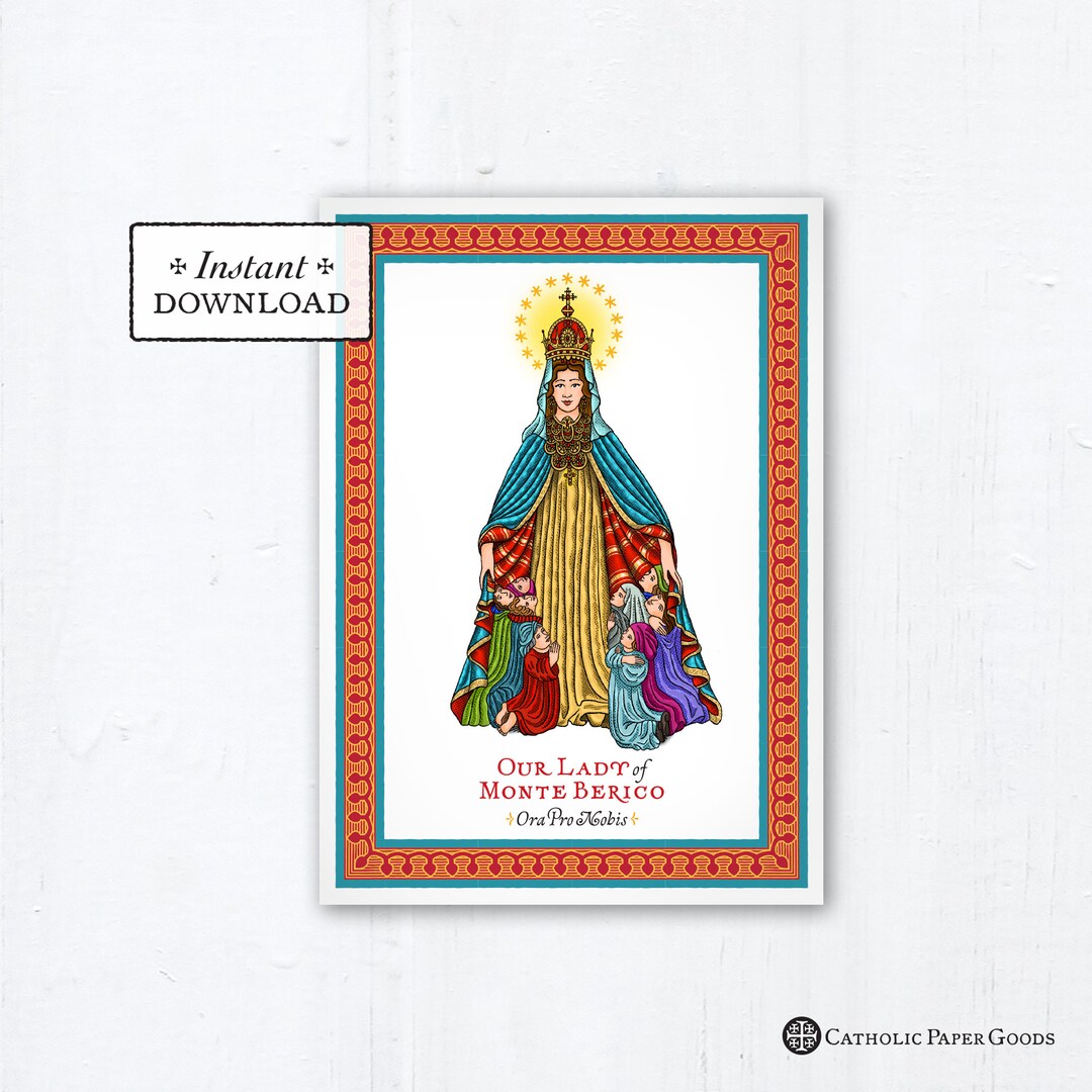 Our Lady of Monte Berico Novena Marian Card - Art Print - Instant ...