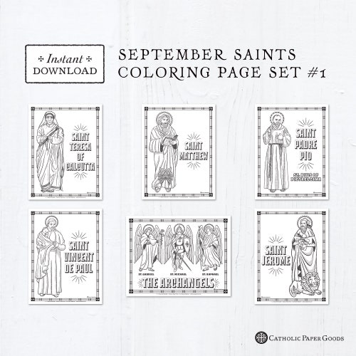 Catholic Coloring Pages October Saints Set 1 Bundle of 12 - Etsy