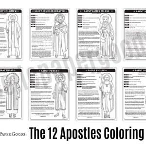 The 12 Apostles Coloring Pages, Biographical Information & Scripture ...