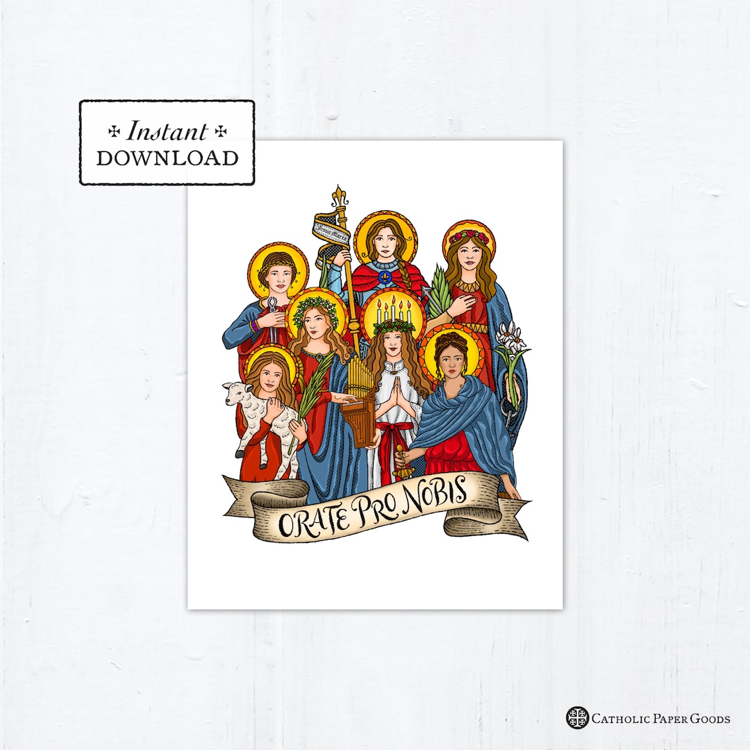 Female Martyrs Art Print: Saint Squad Poster (8x10 PDF Download) - Etsy