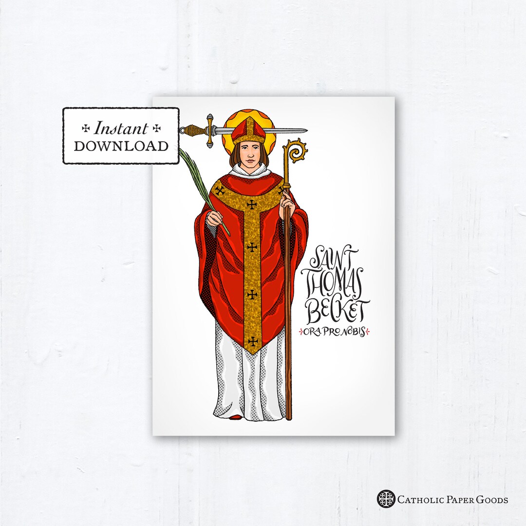 Saint Thomas Becket Art Print: Catholic Confirmation Gift (PDF 5x7) - Etsy