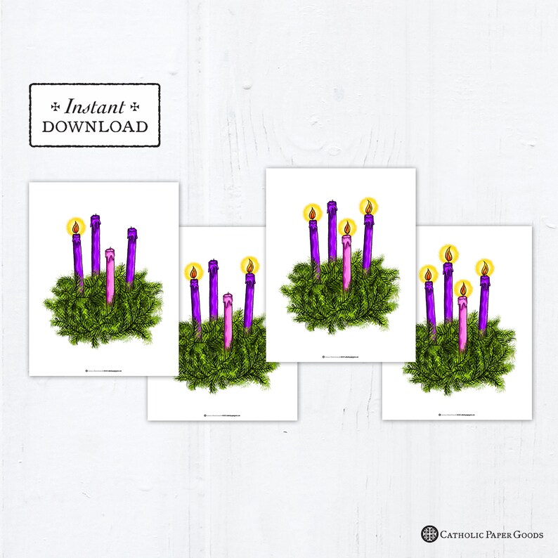 Catholic Advent Wreath Prints: Weekly Candle Lighting (digital Download ...