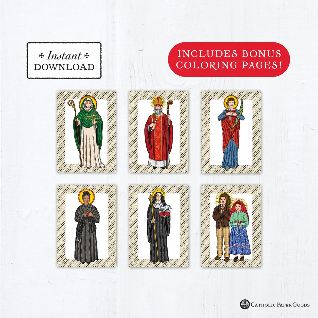 Catholic Saint Flash Cards February Set #1 - Printable - PLUS Bonus ...