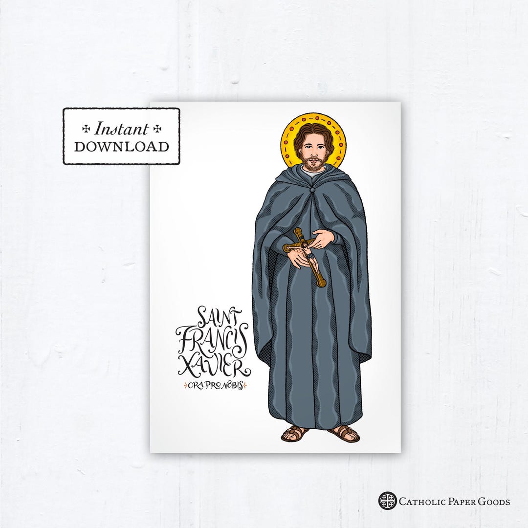 Saint Francis Xavier Card, Art Print, Instant Download, DIY ...