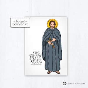 Saint Francis Xavier Card, Art Print, Instant Download, DIY ...