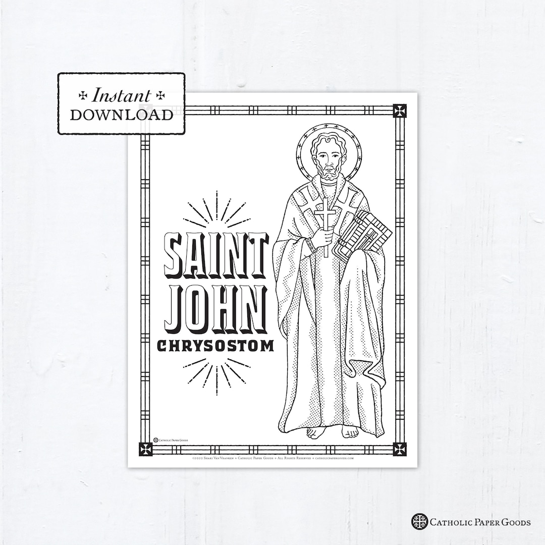 Catholic Coloring Page - Saint John Chrysostom - Catholic Saints ...