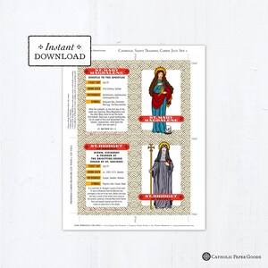 Catholic Saint Trading Cards July Set #1 - Printable - PLUS Bonus ...