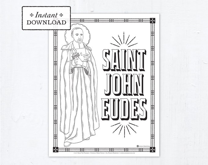 St. John the Baptist Coloring Page, Printable Saint Coloring, Catholic ...