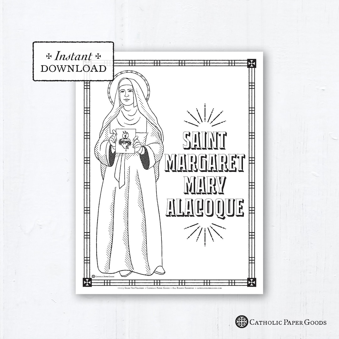 Catholic Coloring Page - Saint Margaret Mary Alacoque - Catholic Saints ...