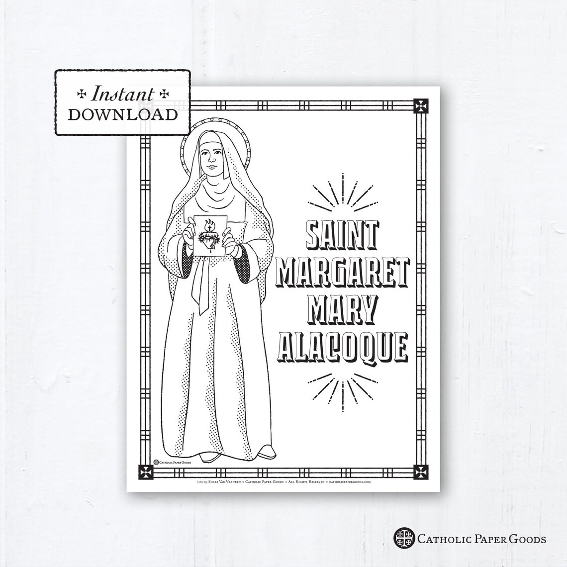 Catholic Coloring Page - Saint Margaret Mary Alacoque - Catholic Saints ...