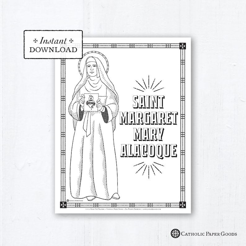 Catholic Coloring Page - Saint Margaret Mary Alacoque - Catholic Saints ...