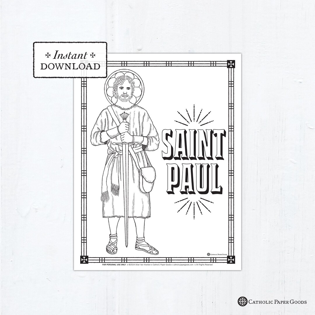 Saint Paul Coloring Page: Catholic Saint Printable (PDF) - Etsy