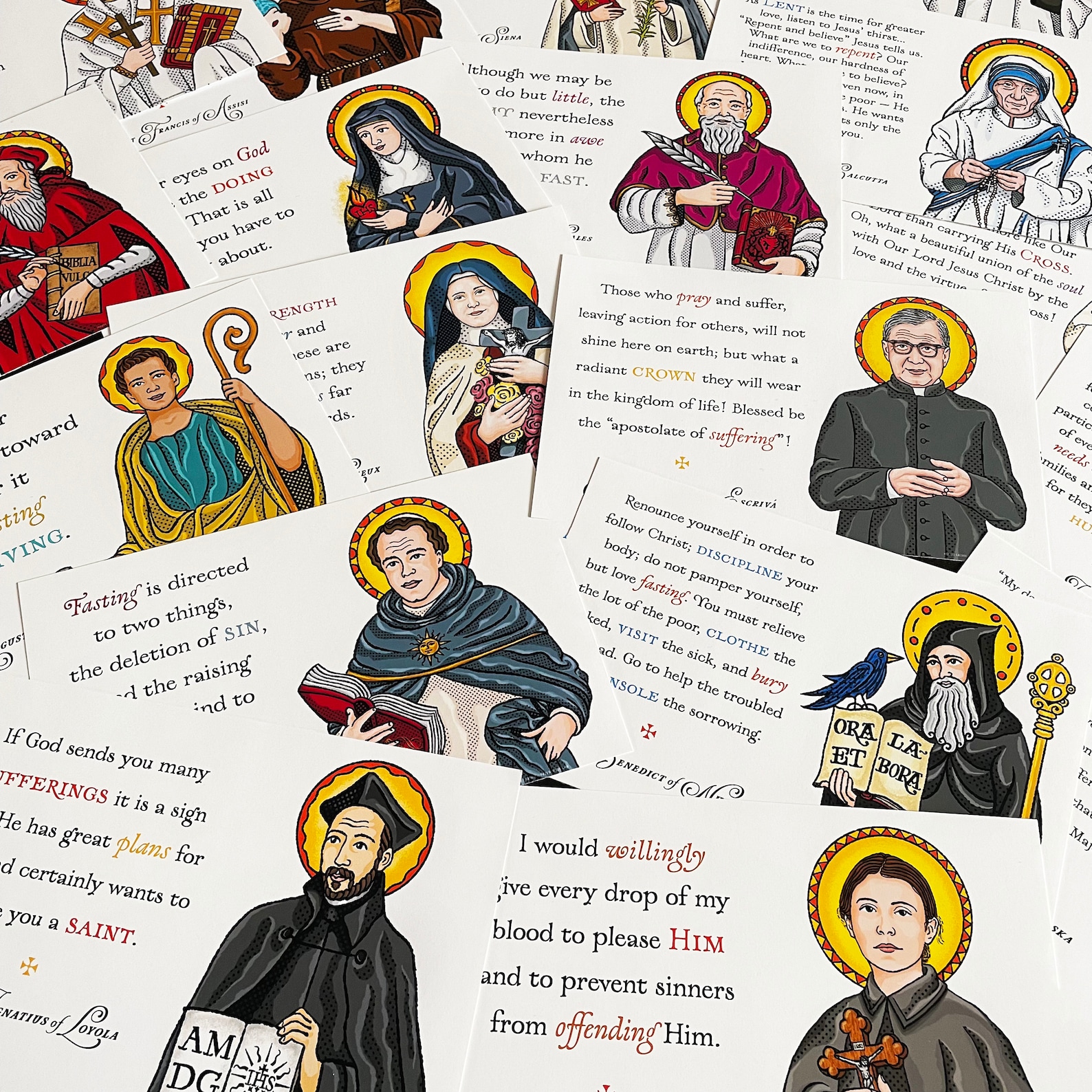 Lent With the Saints 24 Printable Catholic Saint Art Prints - Etsy