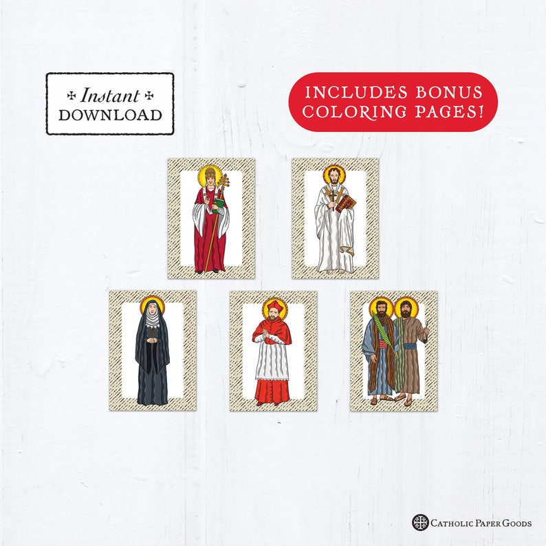 Catholic Saint Flash Cards September Set 2 Printable PLUS - Etsy