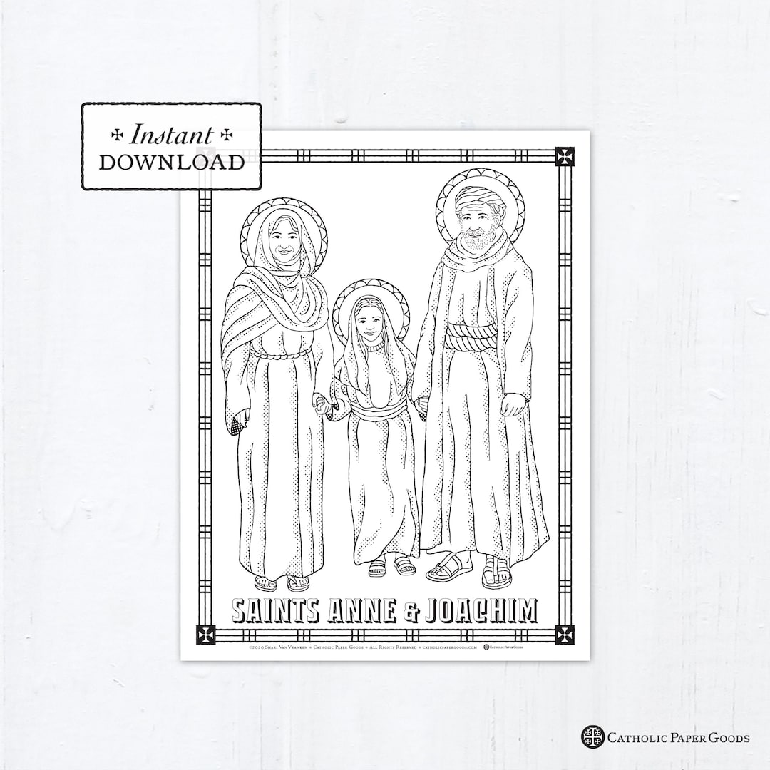Catholic Coloring Page - Saints Anne and Joachim - Catholic Saints ...