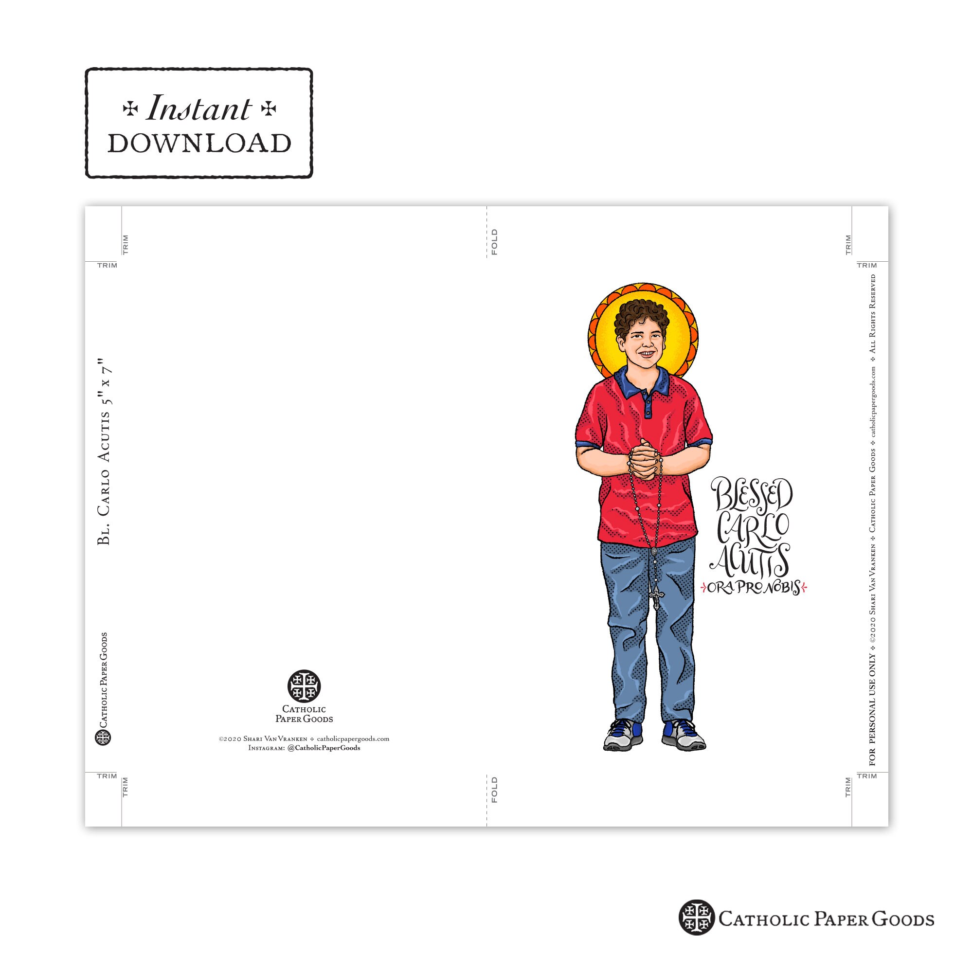 Catholic Print Eucharistic Adoration Blessed Carlo Acutis Digital ...