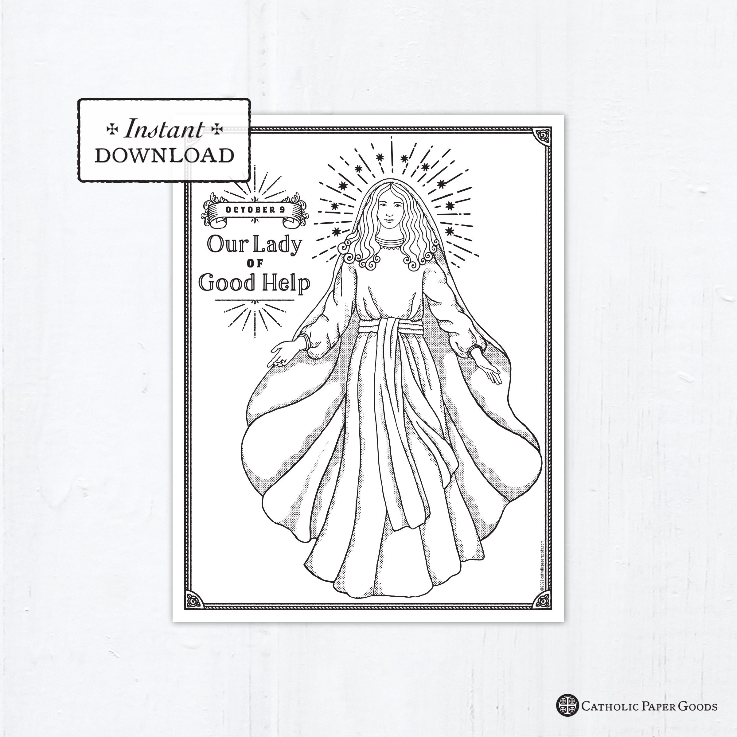 Catholic Coloring Page, Our Lady of Champion, Catholic Marian Coloring ... Catholic Coloring Page, Our Lady of Champion, Catholic Marian Coloring ...