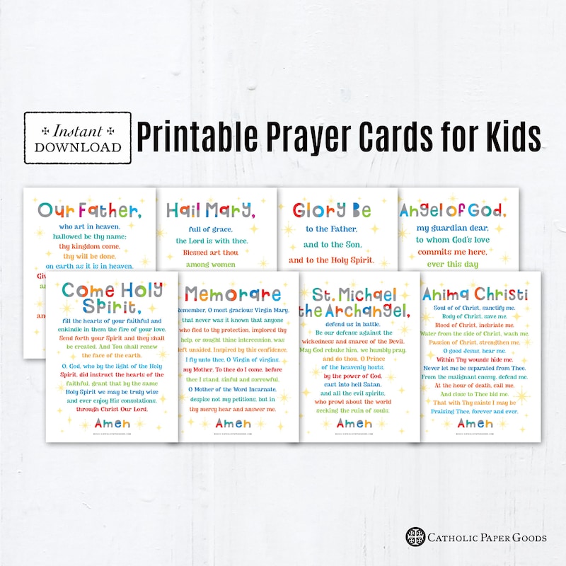 Catholic Prayer Cards - Etsy