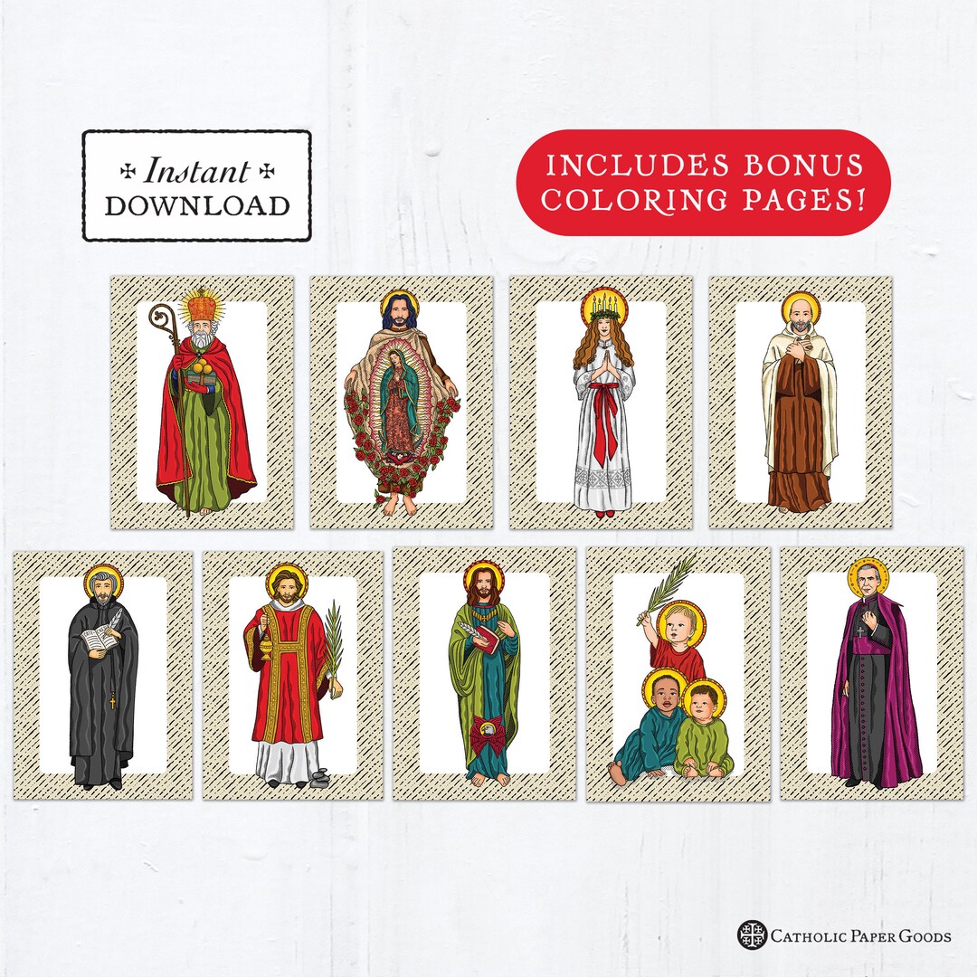 Catholic Saint Flash Cards December Set #1 - Printable - PLUS Bonus ...