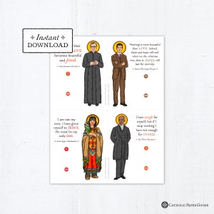 Catholic Saints Valentine Exchange Cards Set 3 - Printable - DIY ...